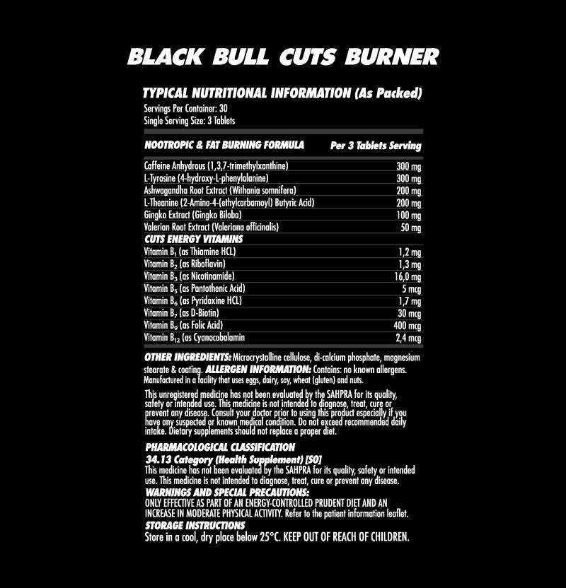 Black Bull CUTS Burner – NUTRITECH Namibia Online