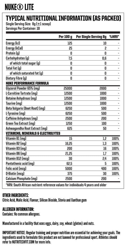 NUKE Lite 80g – NUTRITECH Namibia Online